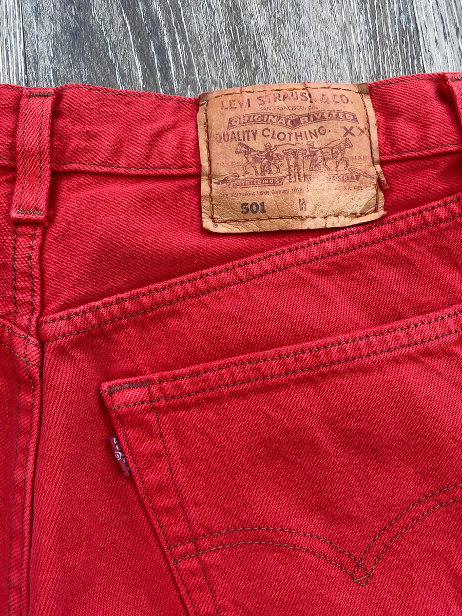 Red Levi’s 501s – My Cuppa Tea Vintage